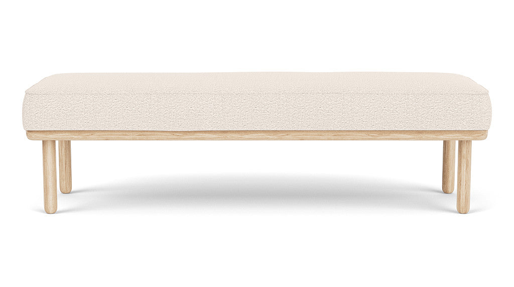 Randi Bench Maya Cream Oak Soap Legs | Shop Couches Online | SOFACOMPANY