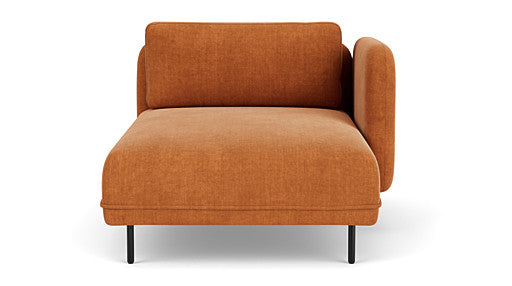 Ellis Chaiselong Couch Interchangable Arm, Danny Amber — SOFACOMPANY